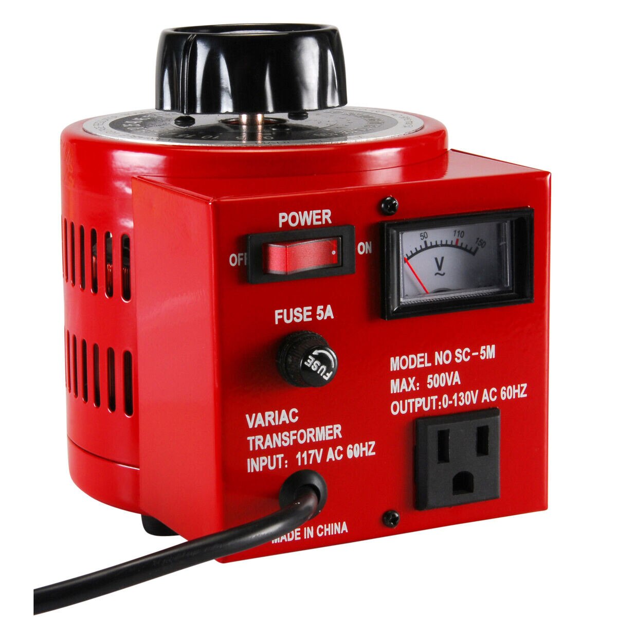 Parts Express 5A Variable Transformer AC Power 0-130 VAC