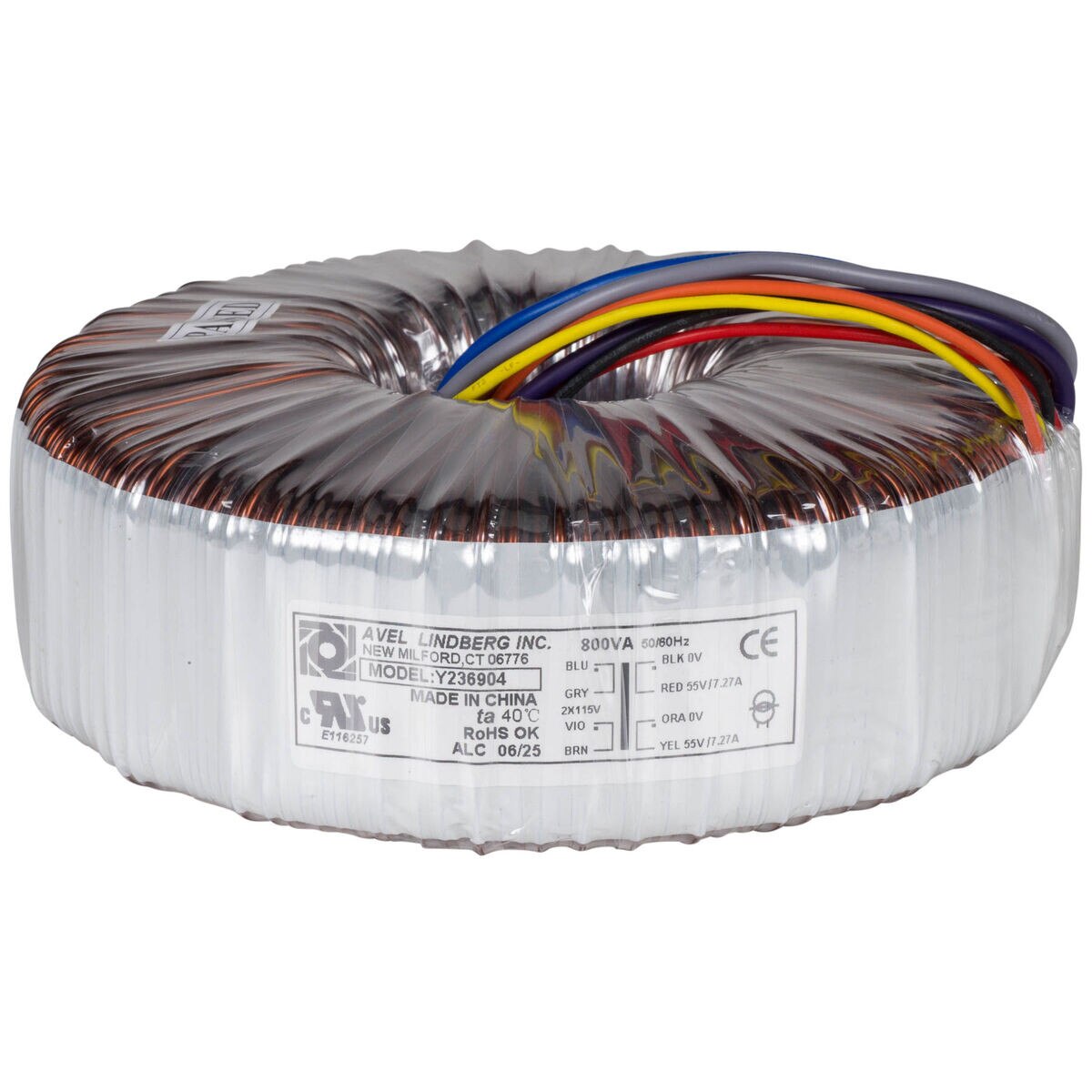 Avel Lindberg Y236904 800VA 55V+55V Toroidal Transformer