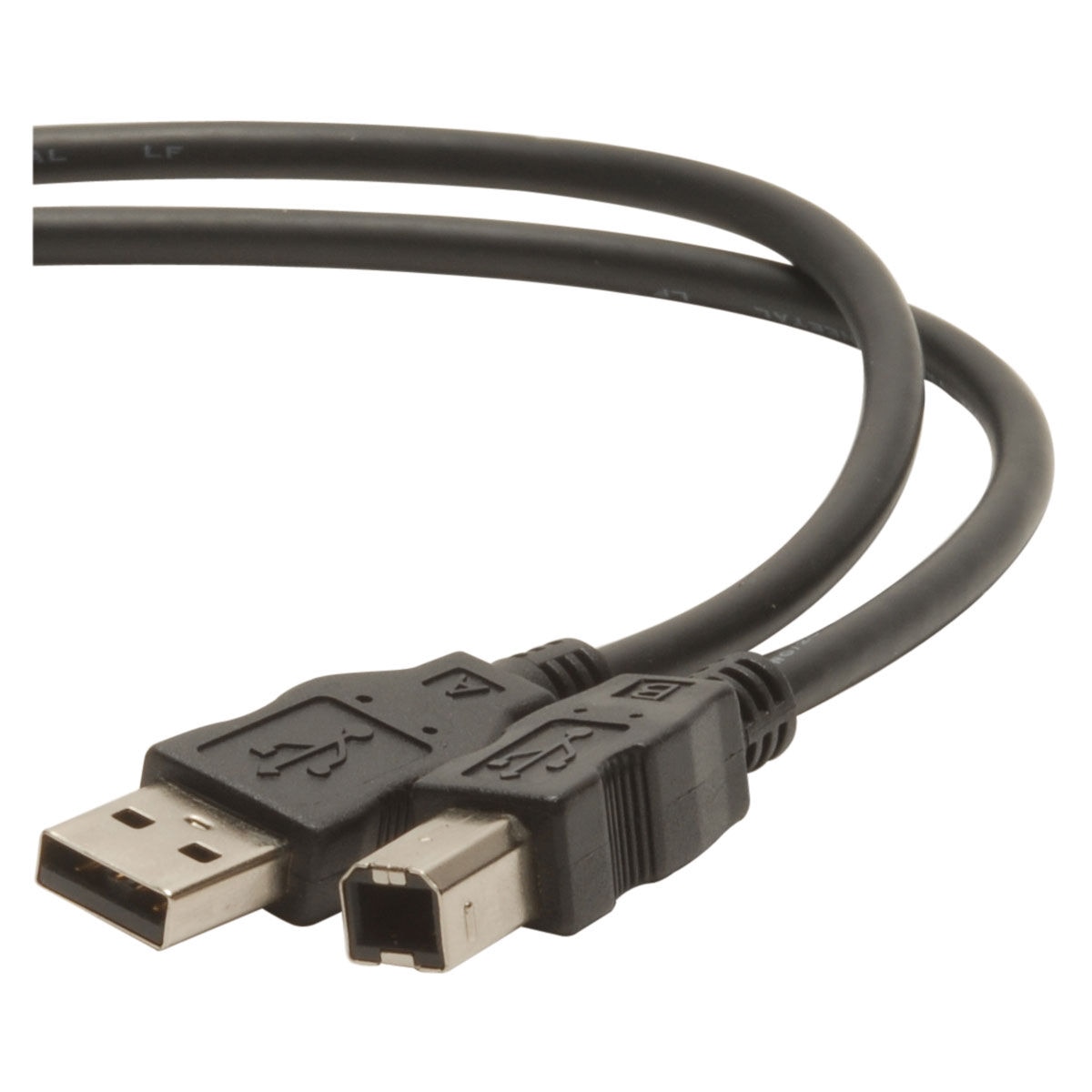 USB 2.0 Cable A to B Black 2m (6.6 ft.)