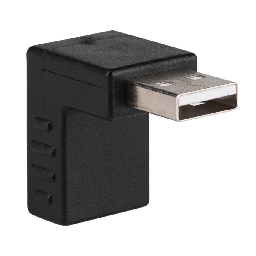 USB A Male to USB A Female 90 Degree Adapter