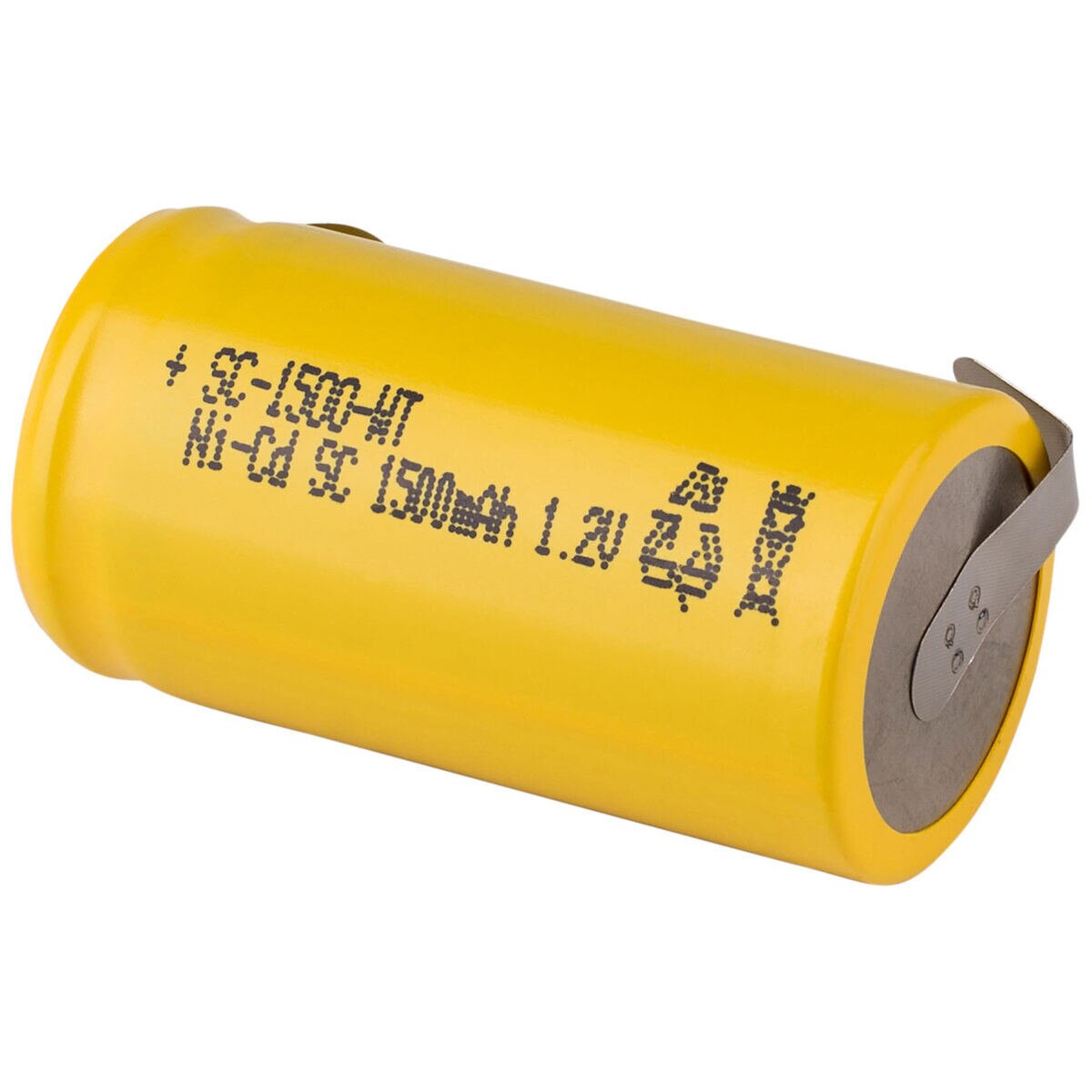 Sub C NiCd Cell Battery with Tabs 1500mAh