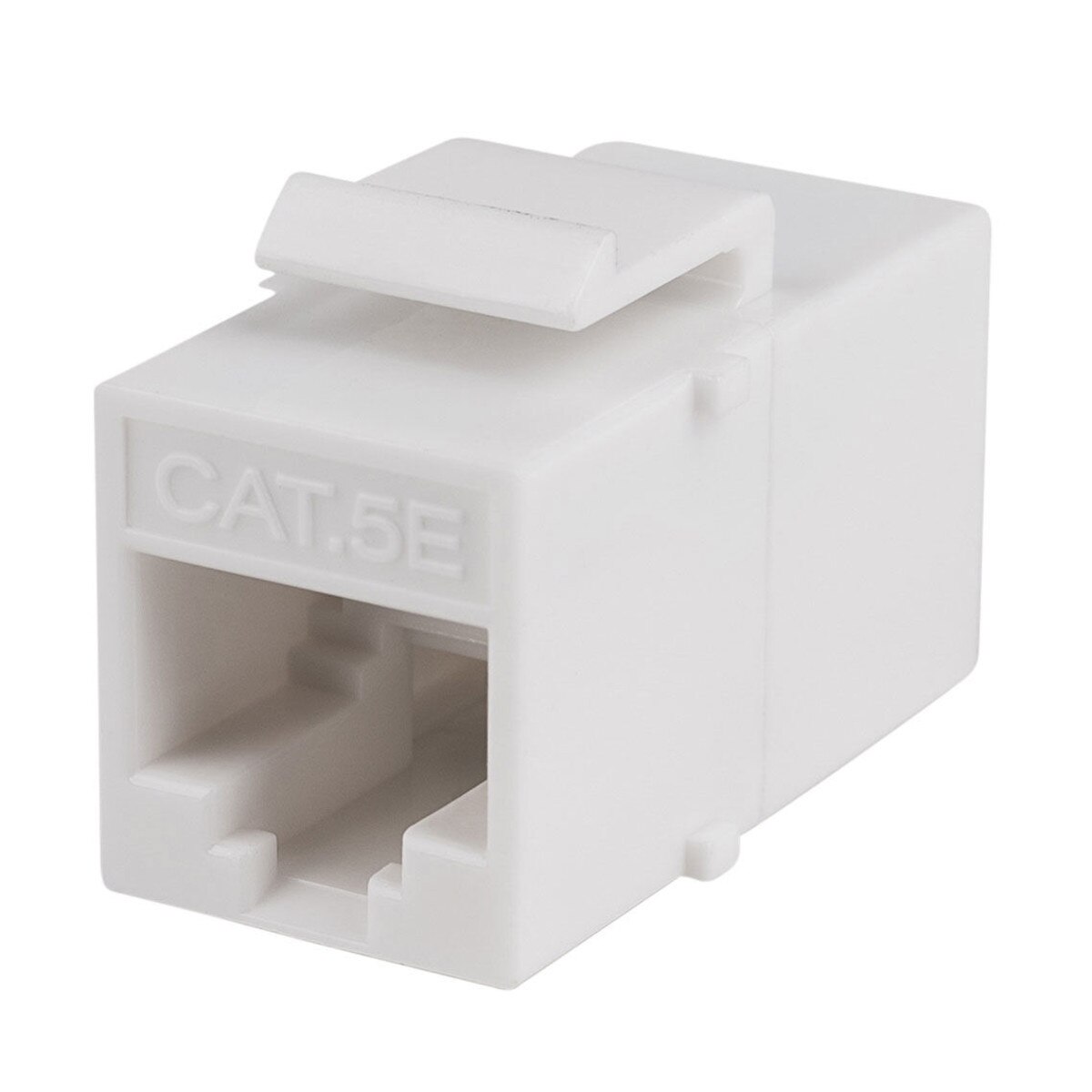 Cat 5e RJ45 Inline Coupler with Keystone Latch - White