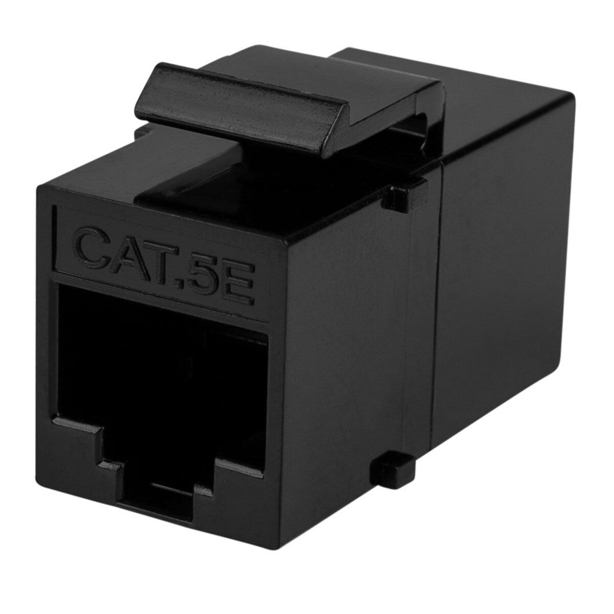 Cat 5e RJ45 Inline Coupler with Keystone Latch - Black