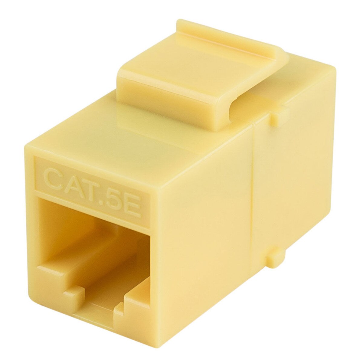 Cat 5e RJ45 Inline Coupler with Keystone Latch - Yellow