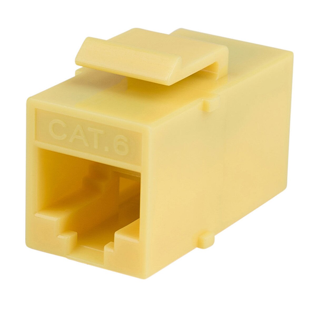 Cat 6 RJ45 Inline Coupler with Keystone Latch - Yellow