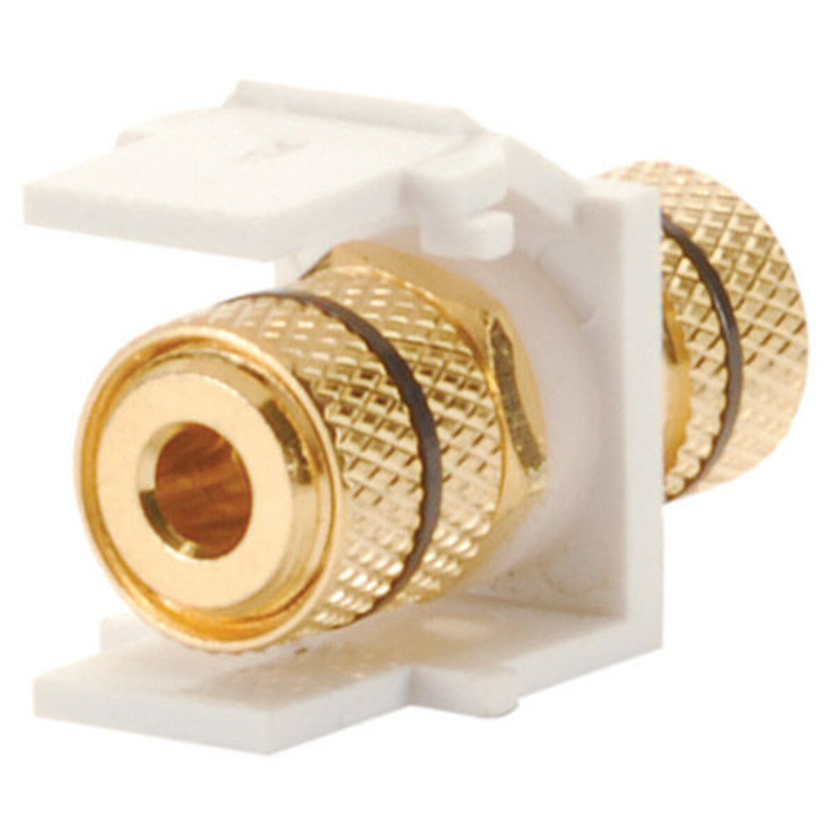 Audtek Keystone Module Black 5-Way Binding Post - White Insert