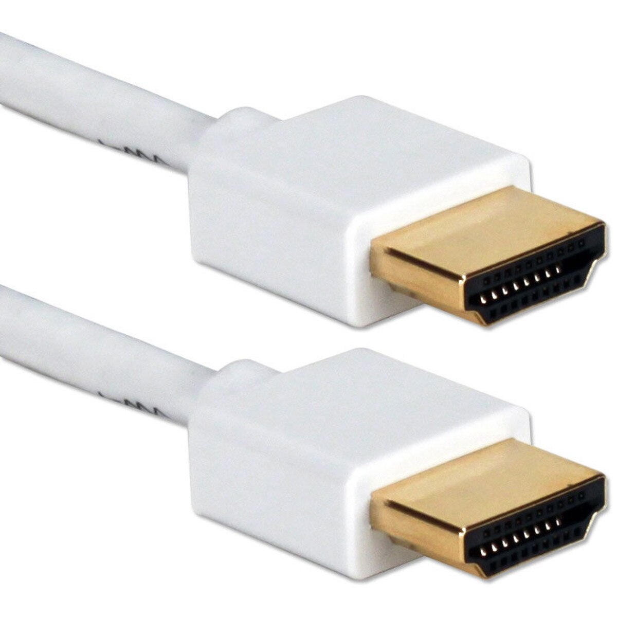 QVS Thin 10 ft. High Speed 4K Ultra HD HDMI Cable 18 Gpbs White