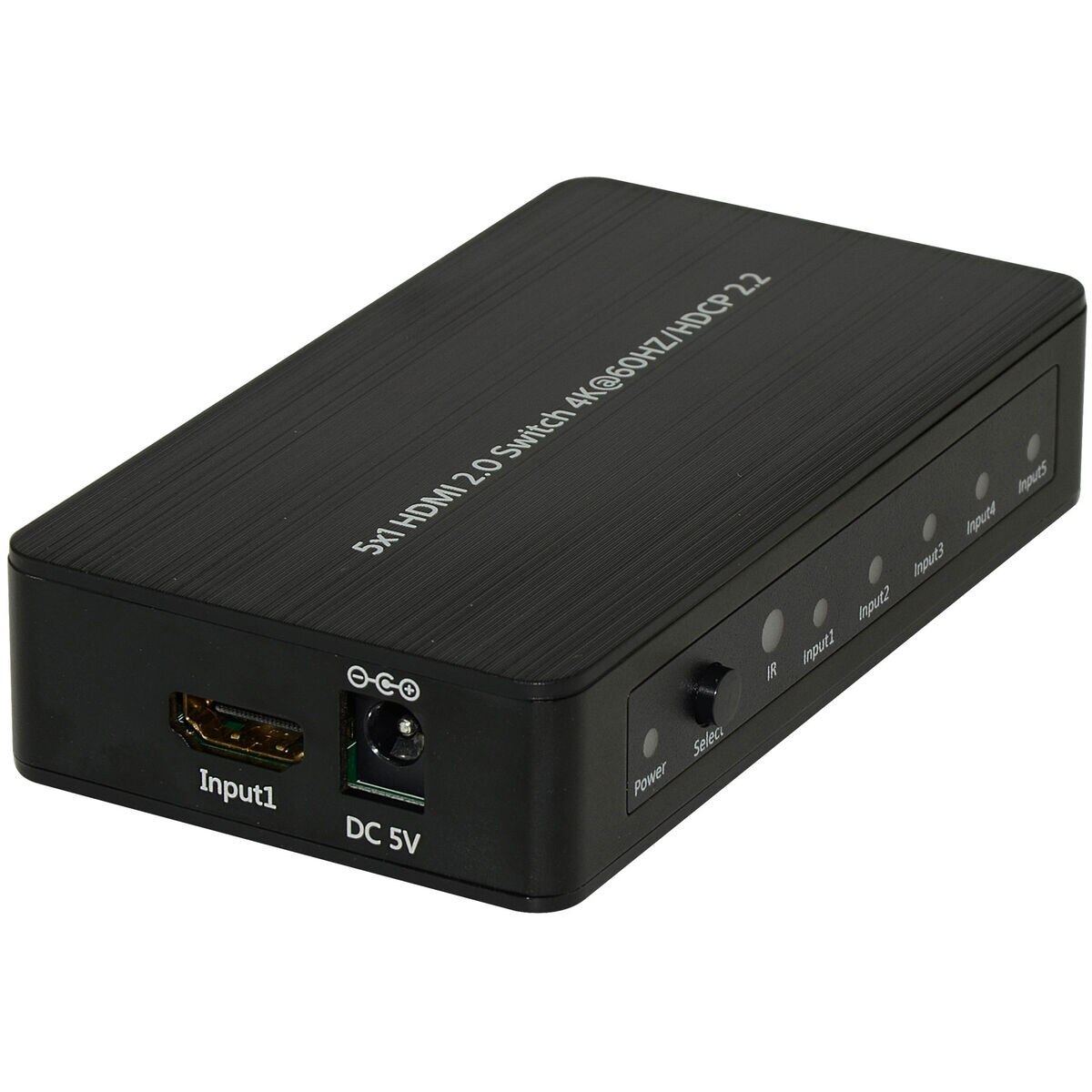 HDMI 2.0 4K 60 Hz 5-Input 1-Output HDCP 2.2 Switch with IR Remote Control