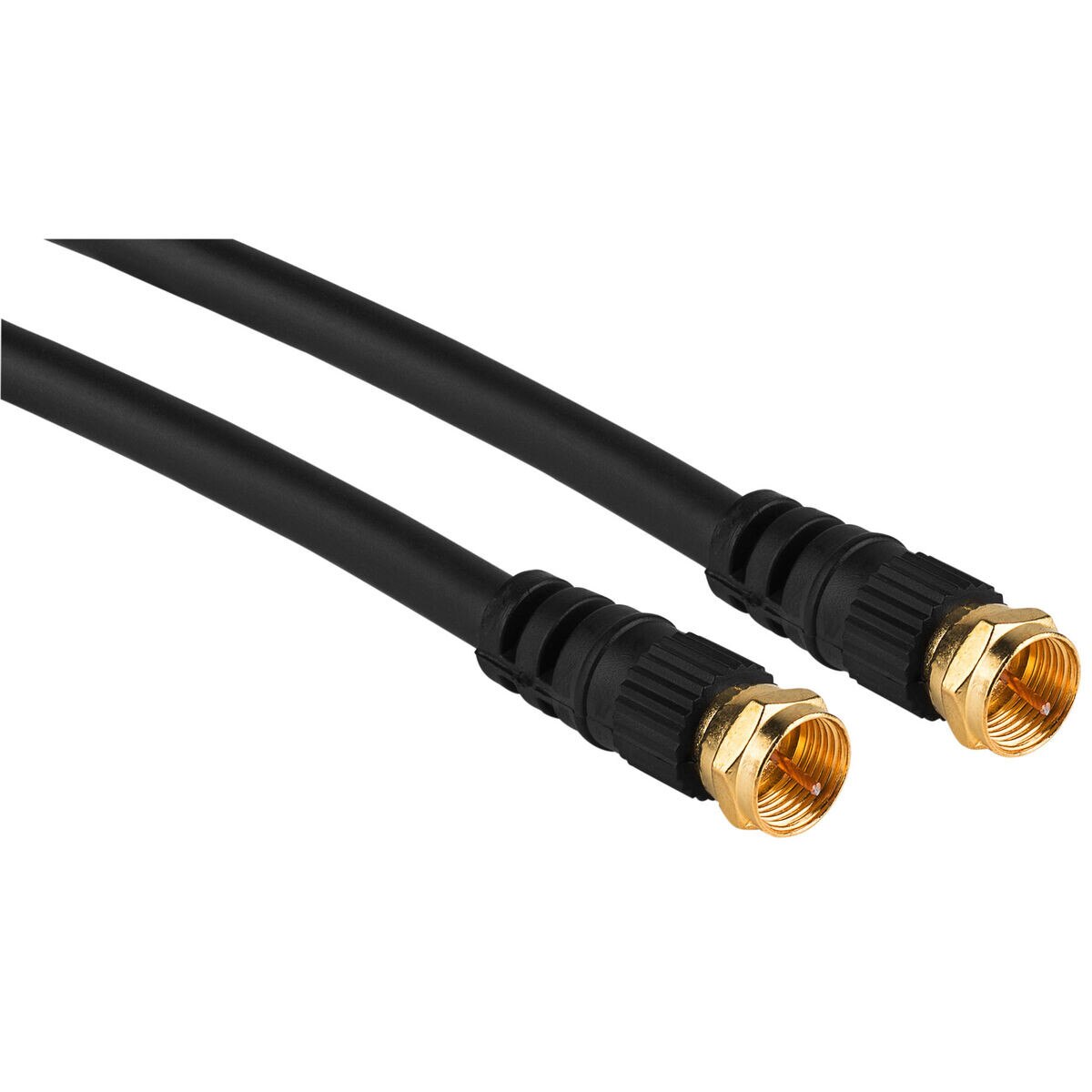 RG-6 F Type Coaxial Cable Black Gold Plated Connectors 12 ft.