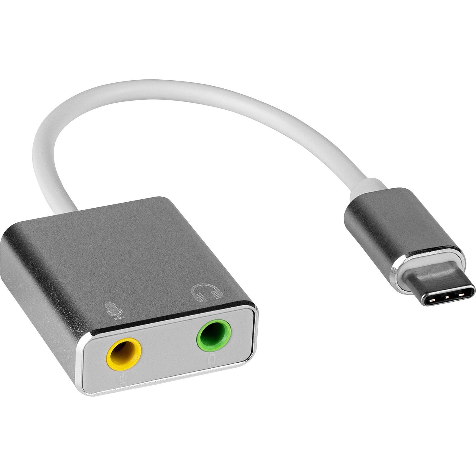 USB-C to Microphone Headset Dual 3.5mm Adapter
