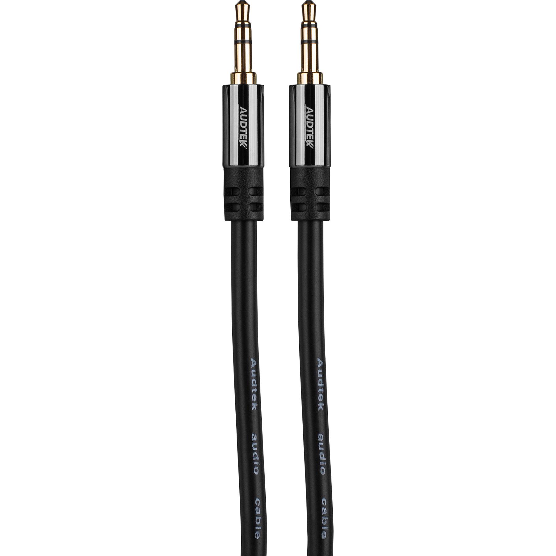 Audtek 12 ft. Premium Slim 3.5mm Stereo Male to Male Dual Shielded ...