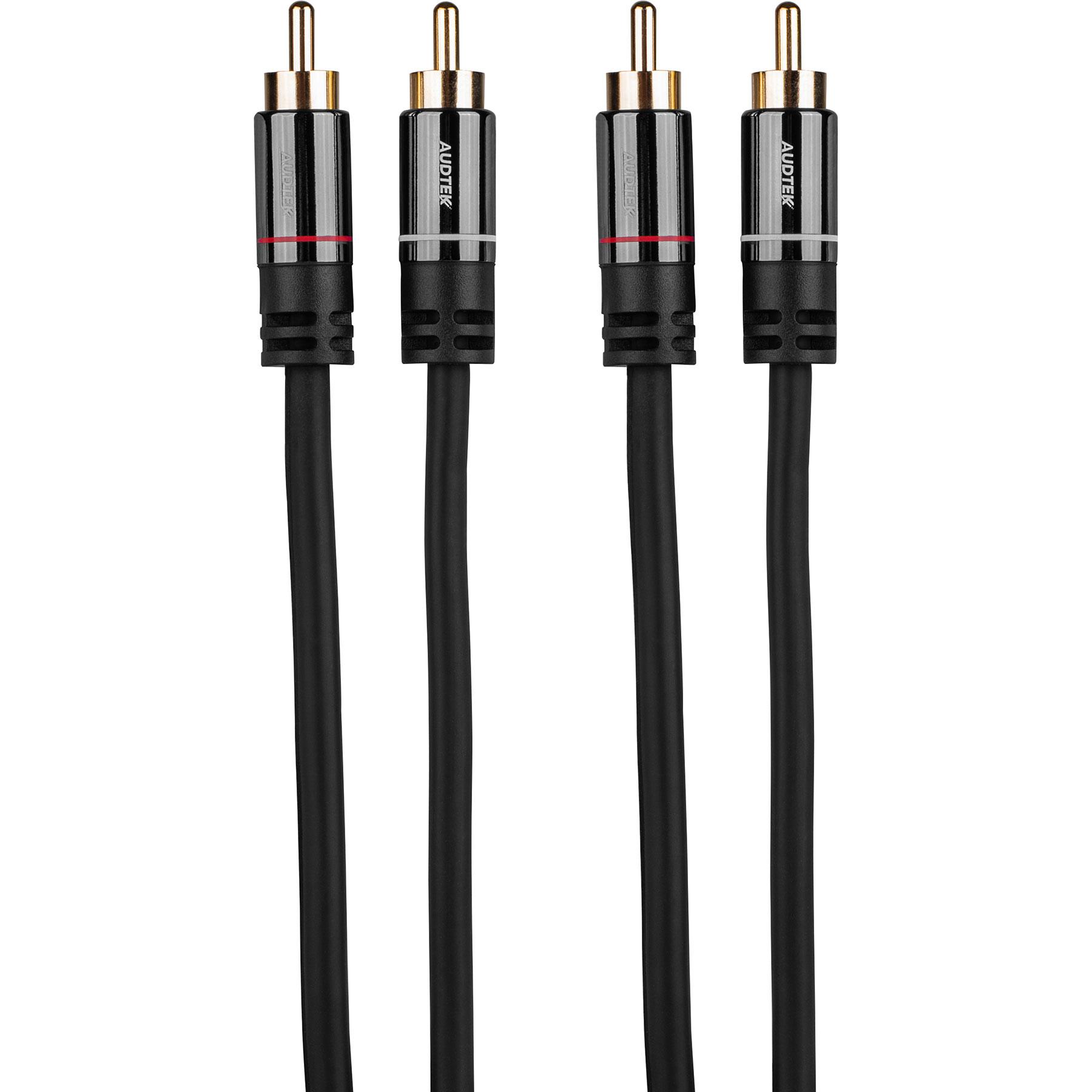 Audtek Premium Dual 6 ft. RCA Audio Cable with Metal Shell