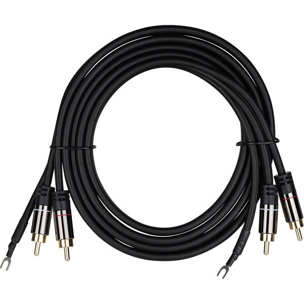Audtek Premium Dual 6 ft. RCA Turntable Cable with External Ground Wire