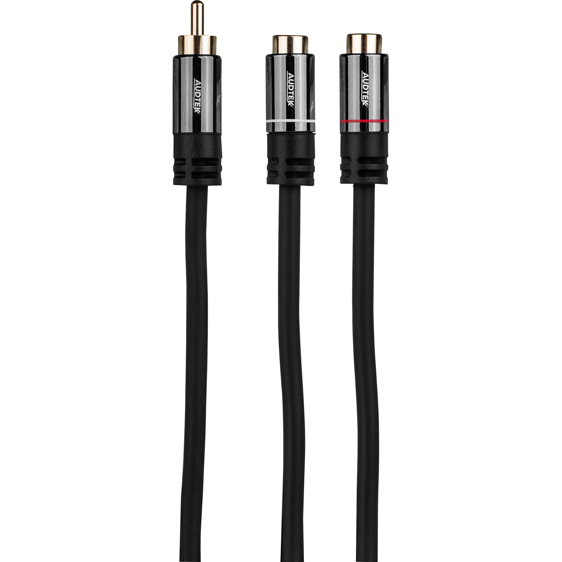 Audtek YAMC-1 Premium 1 RCA Male to 2 RCA Female Y Adapter Cable with ...