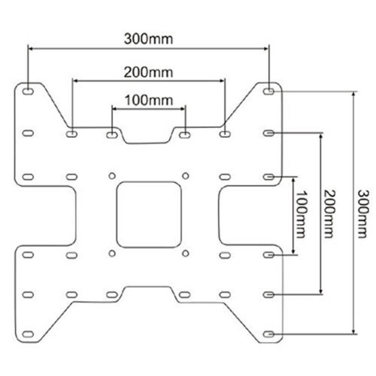 Parts Express Universal TV Mount Adapter Plate VESA 200 to 300 x 300 ...