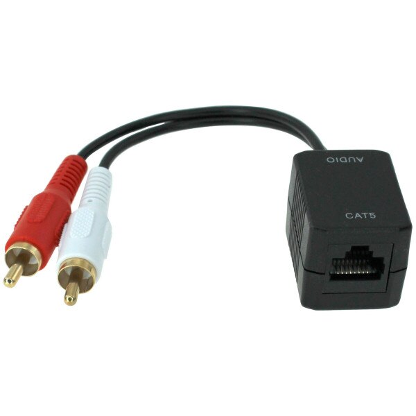 RCA Audio Set L/R Stereo Extender Over Ethernet Cable (up to 250 ft.)