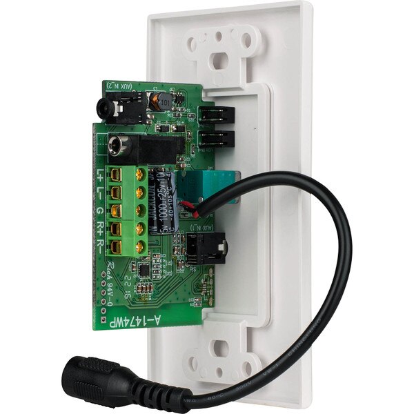 In-Wall Stereo Audio and Bluetooth Receiver Wall Plate with Volume Control