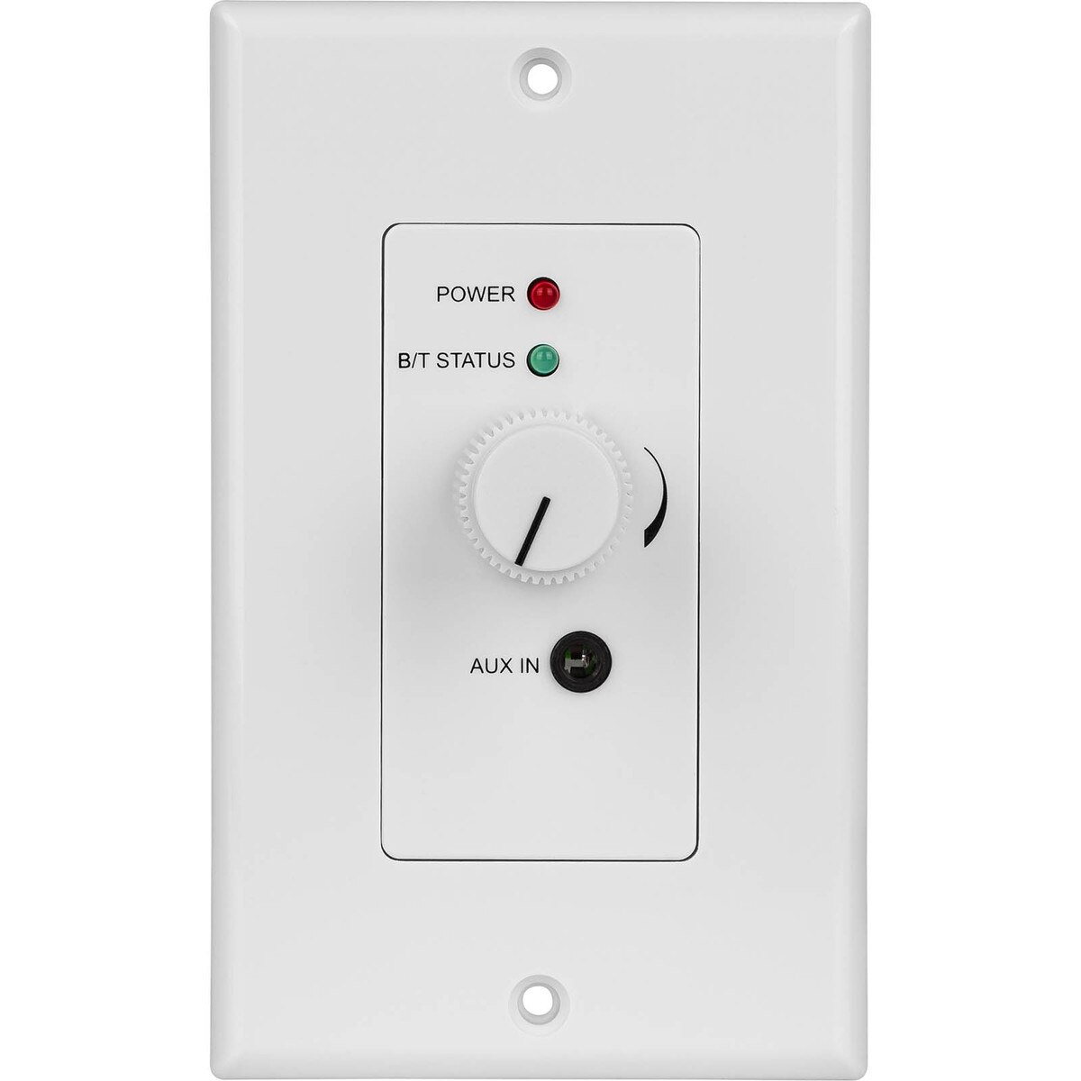 In-Wall Stereo Audio and Bluetooth Receiver Wall Plate with Volume Control