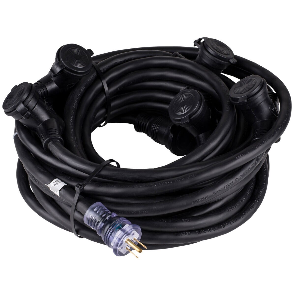 Milspec 50 ft. 12/3 ProCap Multi-Outlet Power Distribution Heavy Duty ...