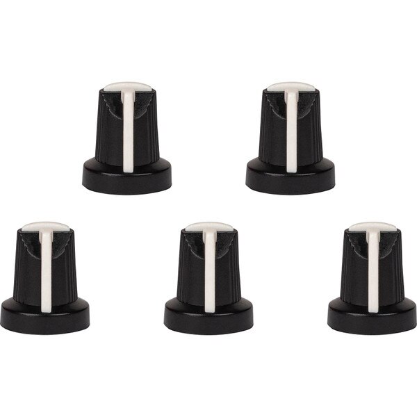 Guitar/Amp Knobs for Knurled/Spline 6mm Split Shaft with White ...