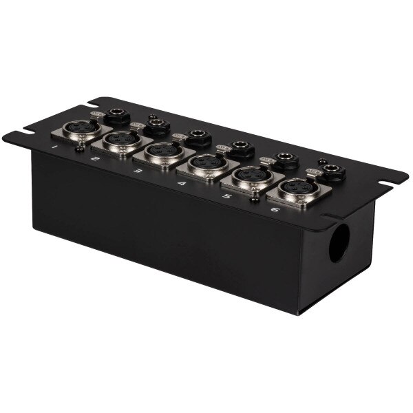Floor / Surface Mount Stage Box with Six XLR Female and Six 1/4" TRS ...