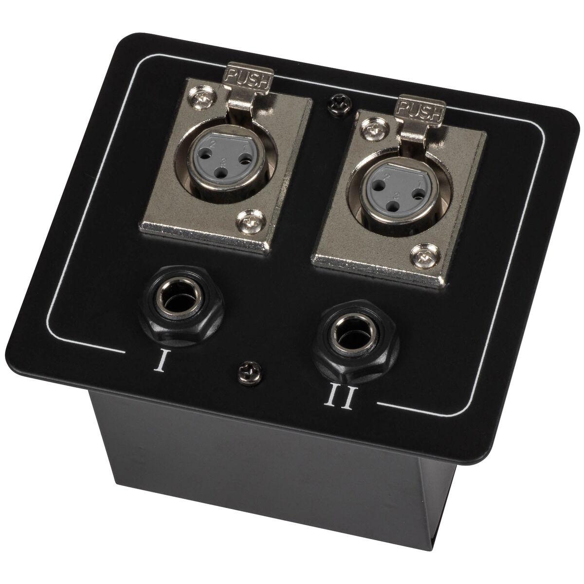 Floor / Surface Mount Stage Box with Four XLR Female and Four 1/4" TRS ...