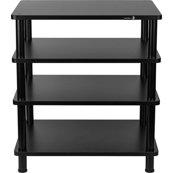 Dayton Audio 4 Tier Modular Stand Audio Component A/V Equipment Rack, Black