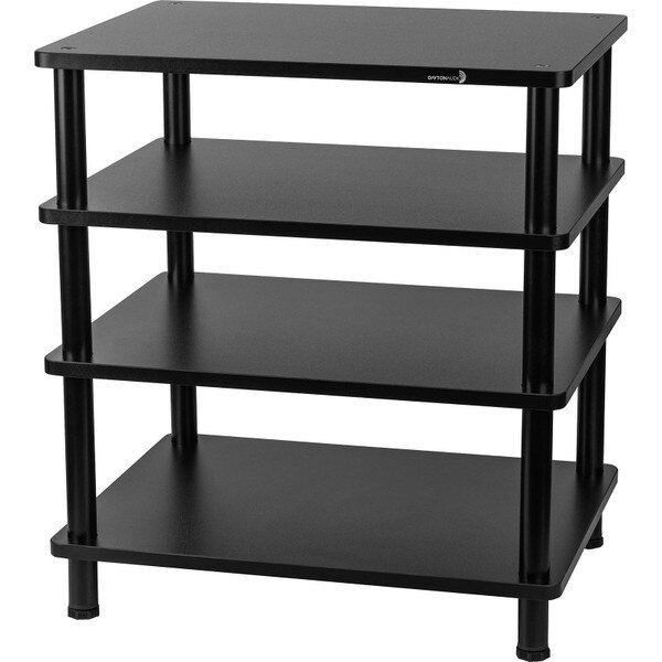 Dayton Audio 4 Tier Modular Stand Audio Component A/V Equipment Rack, Black