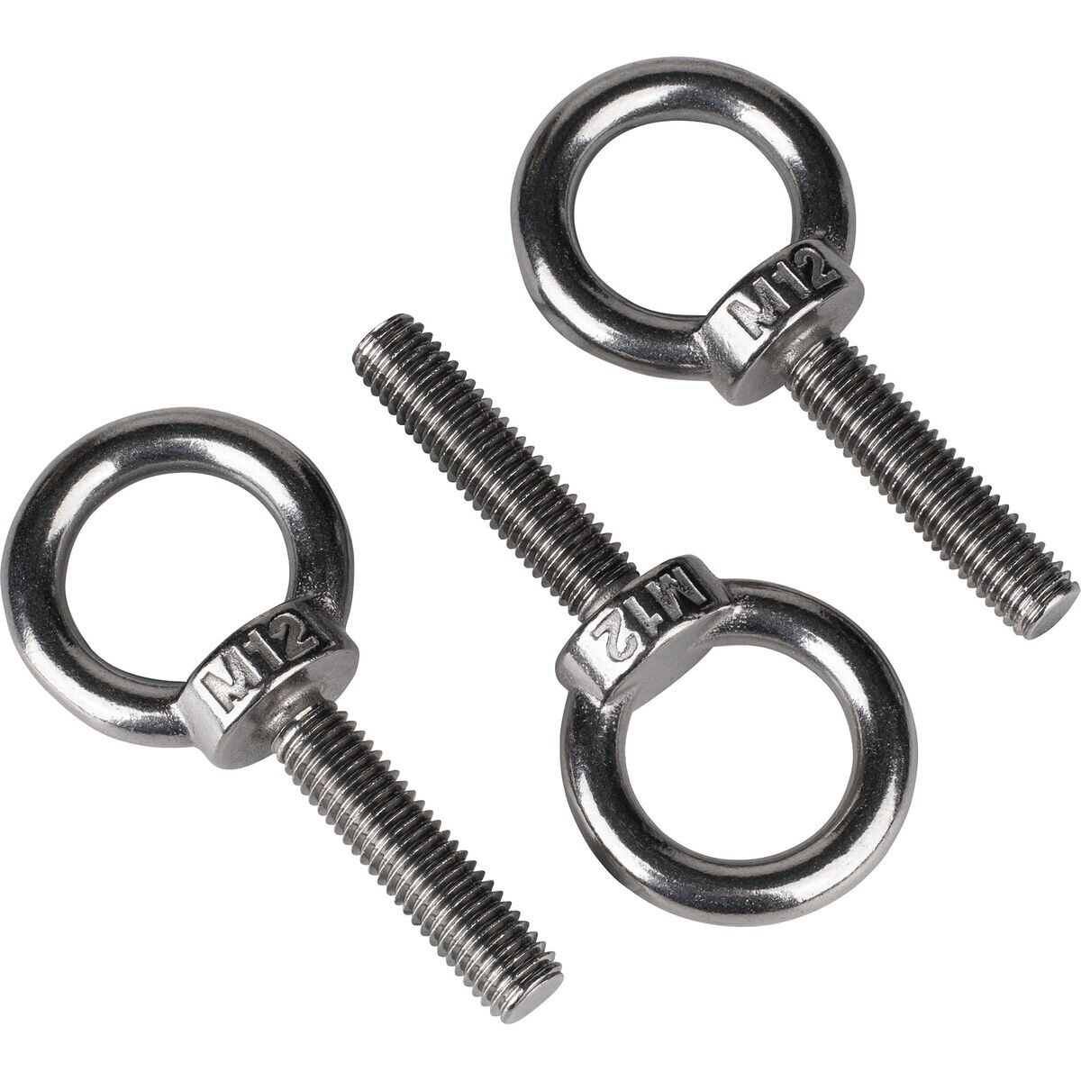 Stainless Steel Eye Bolt M12 x 50mm 3 Pack