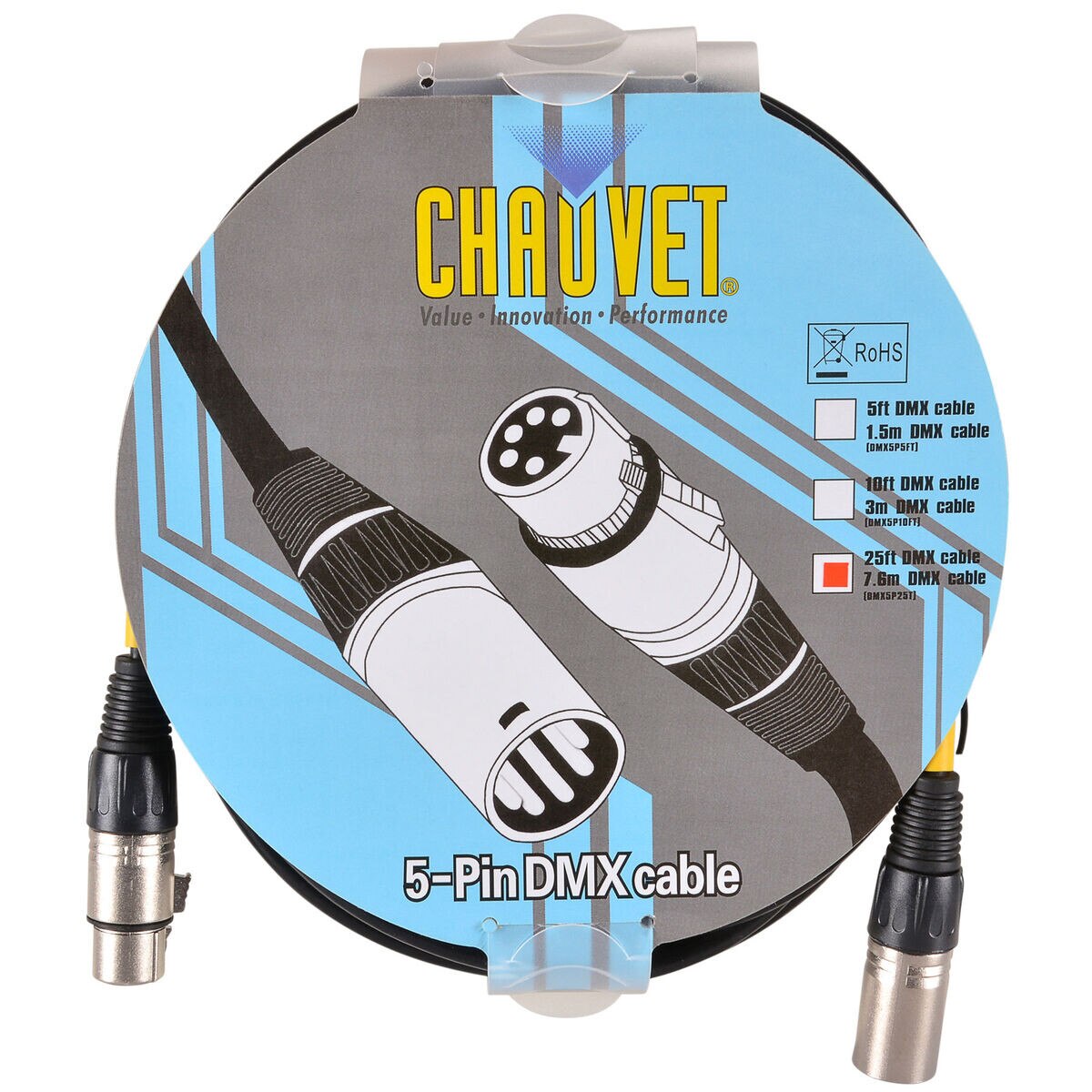 Chauvet DJ DMX5P25FT 5-Pin DMX Cable 25 ft.