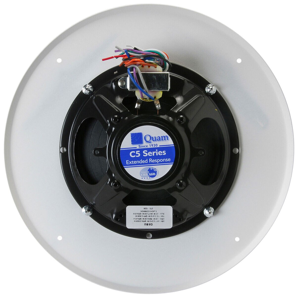 Quam C5/BU/W 8" Speaker Screw-through Baffle 5W-25/70V