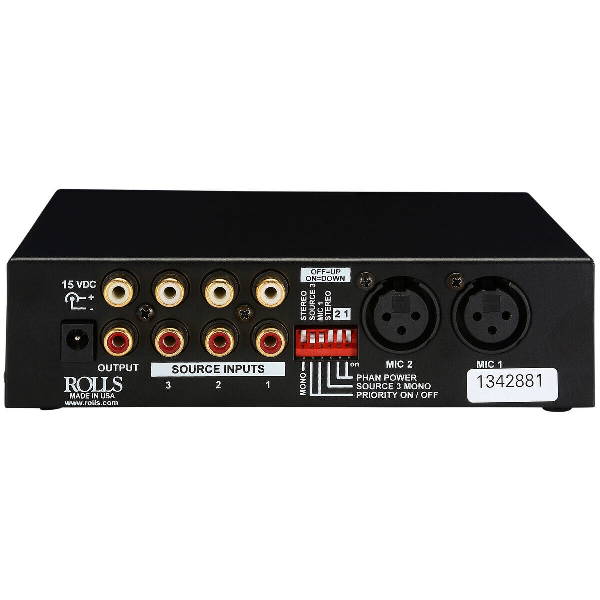 Rolls MX153 MixMate Half Space 5 Channel Microphone Mixer with 2 XLR Inputs