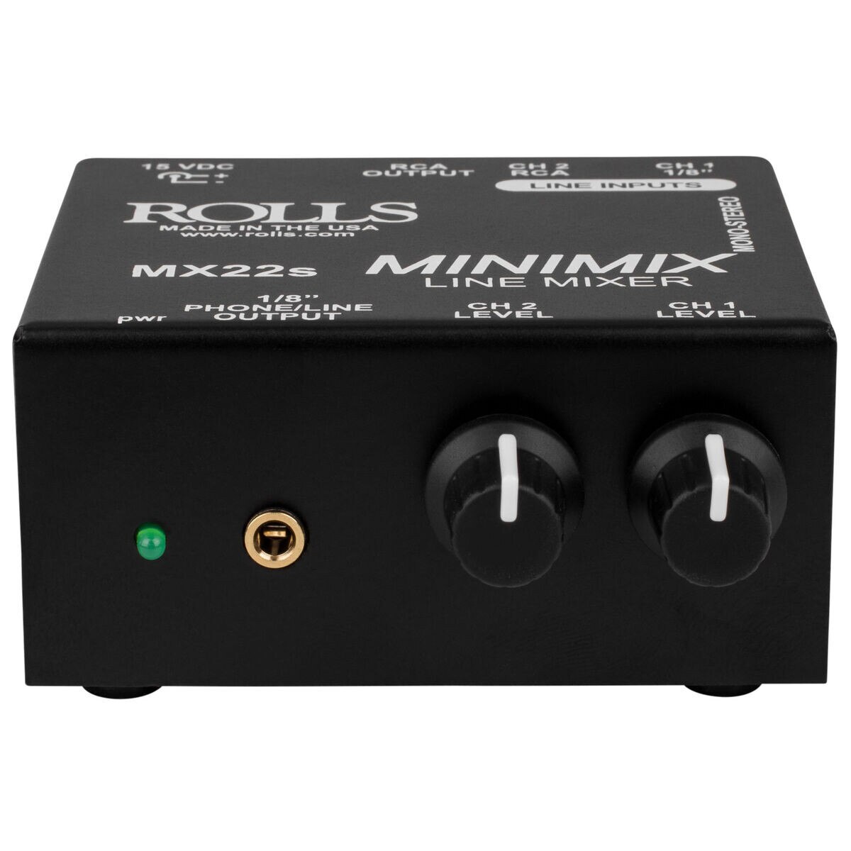 Rolls MX22s MiniMix 2 Channel 3.5 mm and RCA Mini Line Mixer