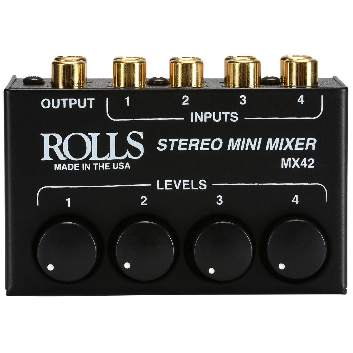 Rolls MX42 4 Channel Stereo Passive Mini Line Mixer RCA In/Out