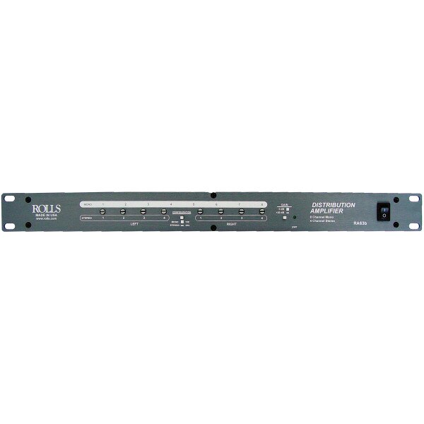 Rolls RA63b Rack Mount Distribution Amp 8 Channel Mono/4 Channel Stereo ...
