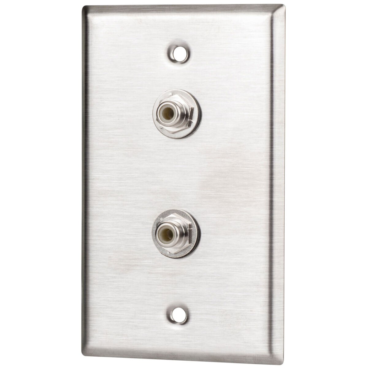 Pro Co WP1021 (2) RCA Jack Stainless Steel Metal Wallplate Single Gang