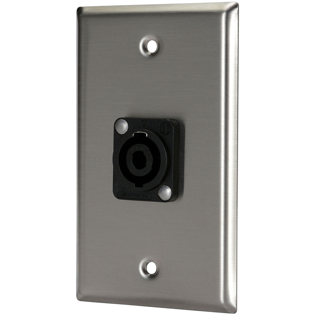 Pro Co WP1009 (1) Speakon Stainless Steel Metal Wallplate Single Gang