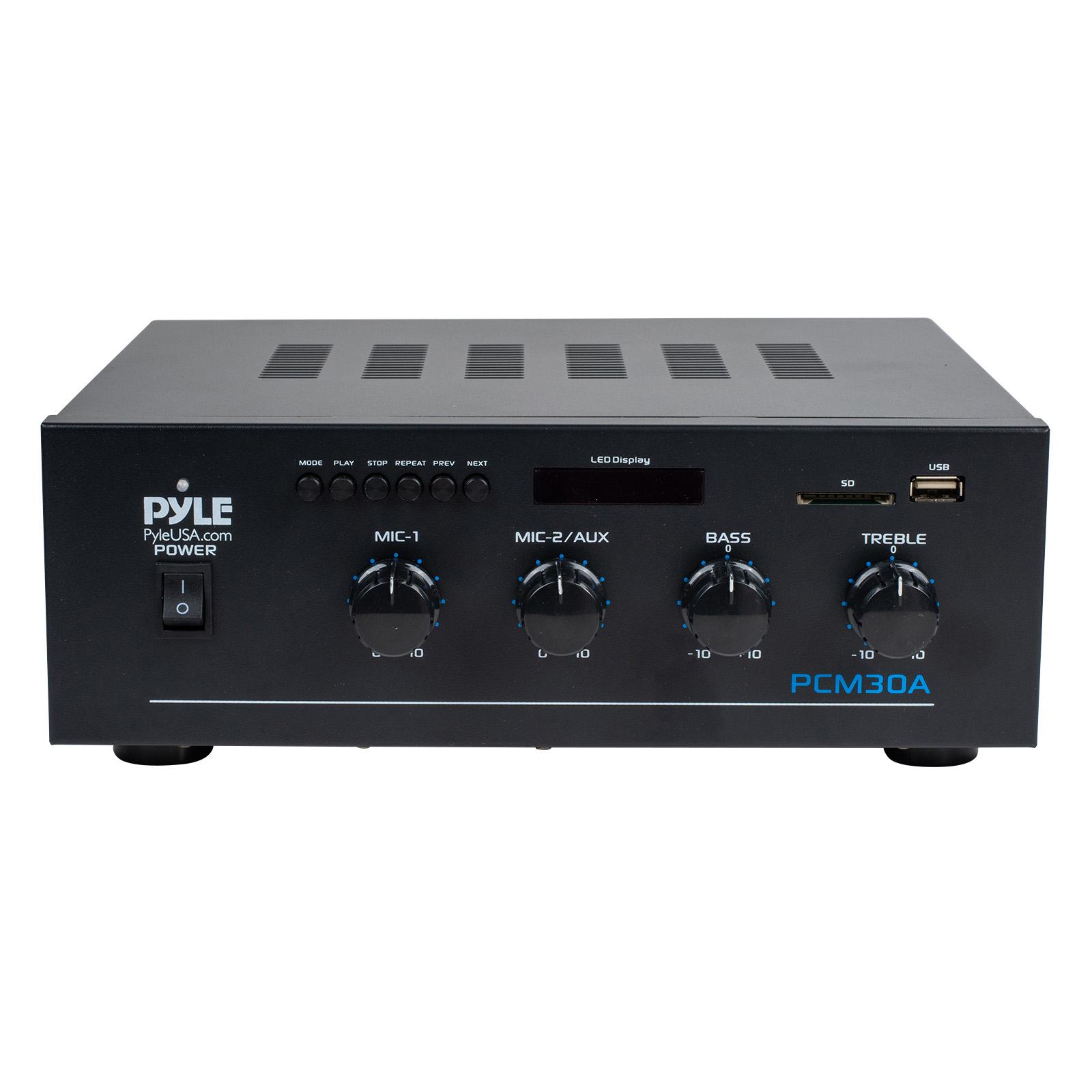 Pyle PCM30A 30W PA Mixer-Amplifier with 25V & 70V Outputs