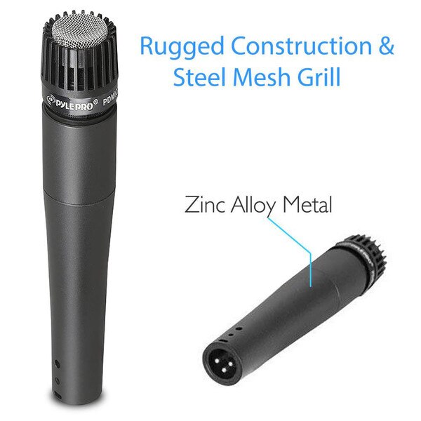 Pyle PDMIC78 Professional Unidirectional Dynamic Microphone with 15 ft ...