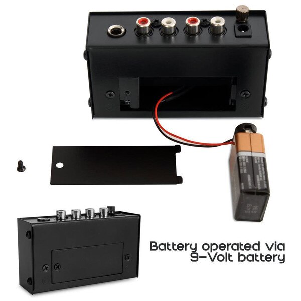 Pyle PP555 Ultra-Low Noise Compact Turntable Phono Preamp with 9V ...