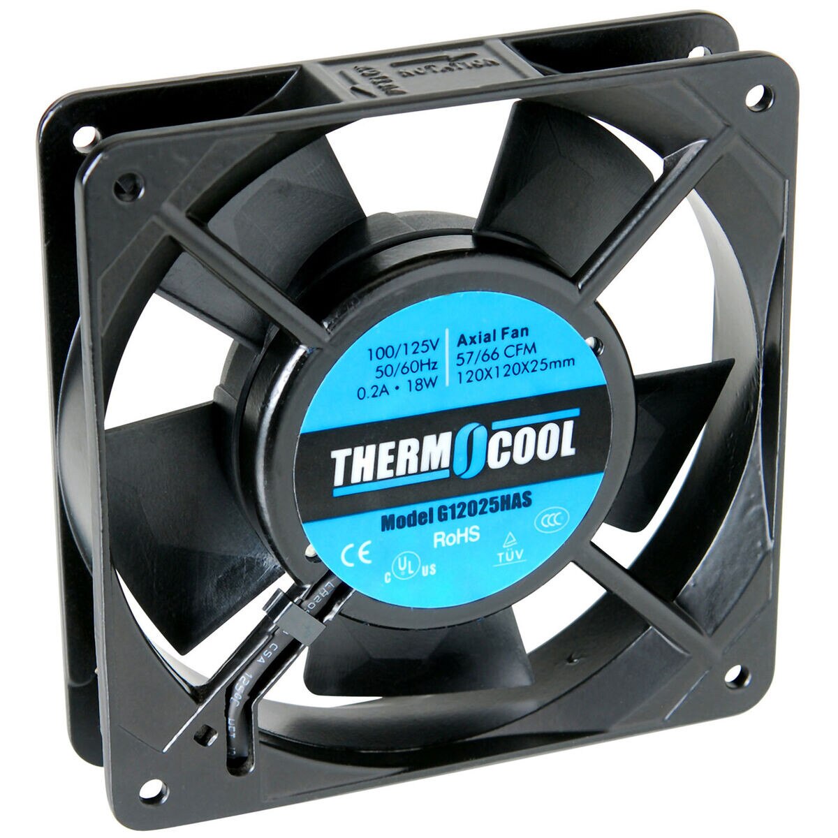 Thermocool 110 VAC Muffin Cooling Fan 120 x 25mm Sleeve Bearing 57 CFM