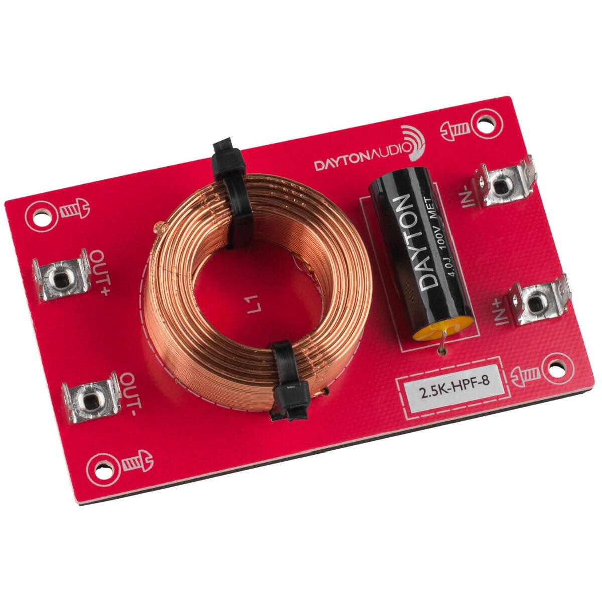 Dayton Audio 2.5k-HPF-8 High Pass Speaker Crossover 2,500 Hz 12 dB/Octave