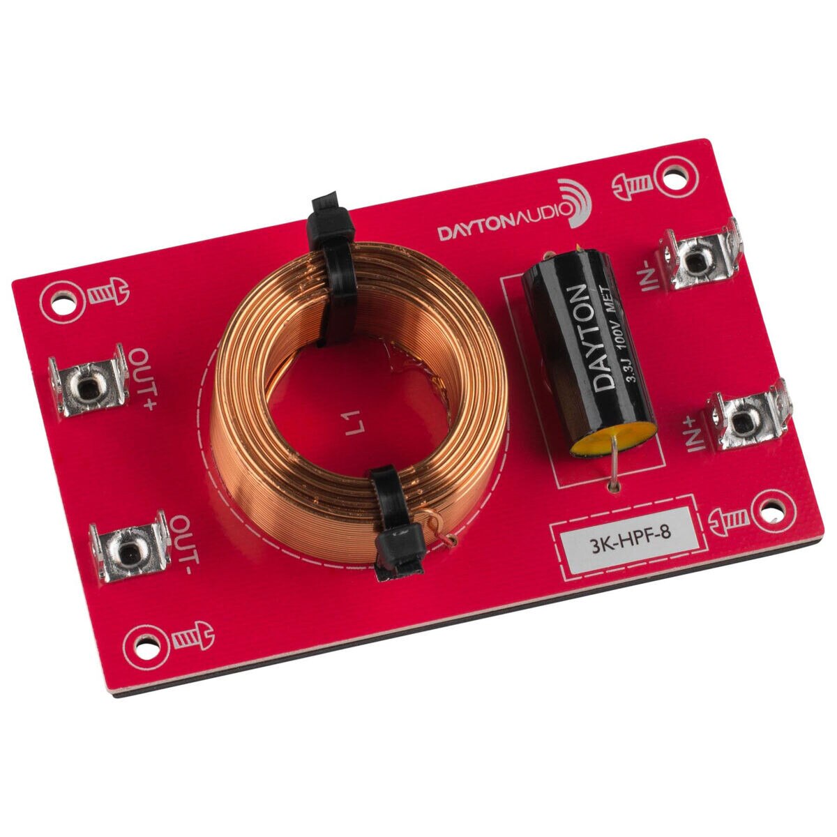 Dayton Audio 3k-HPF-8 High Pass Speaker Crossover 3,000 Hz 12 dB/Octave