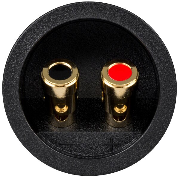 Pressfit Speaker Wire Terminal Cup 2-1/4" Gold Spring-Loaded