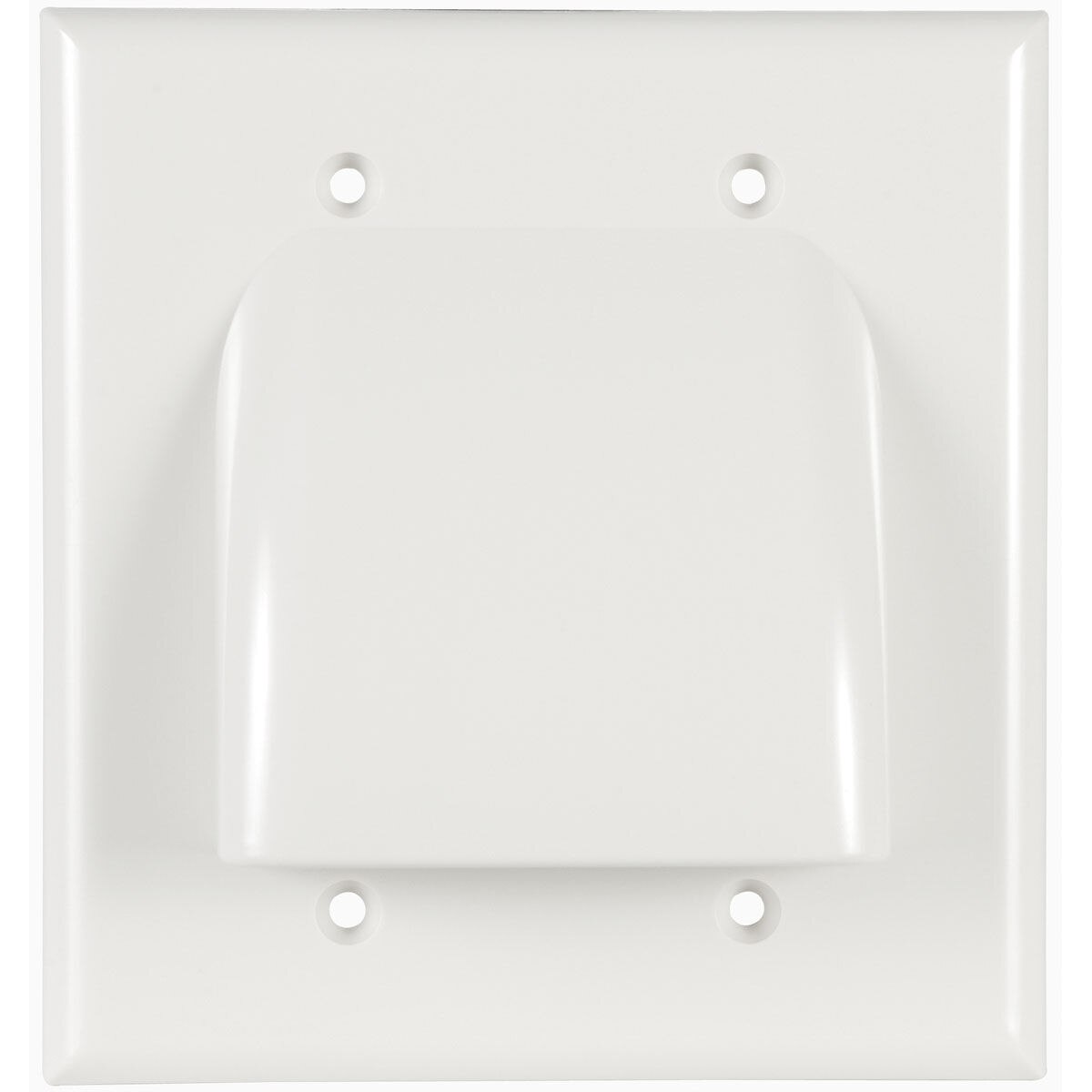 Vanco Flat Panel TV Bulk Cable Wall Plate Dual Gang White