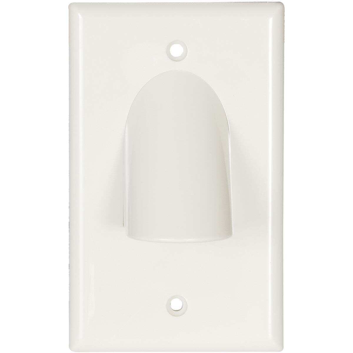 Vanco Single Gang Reversible Bulk Cable Wall Plate White