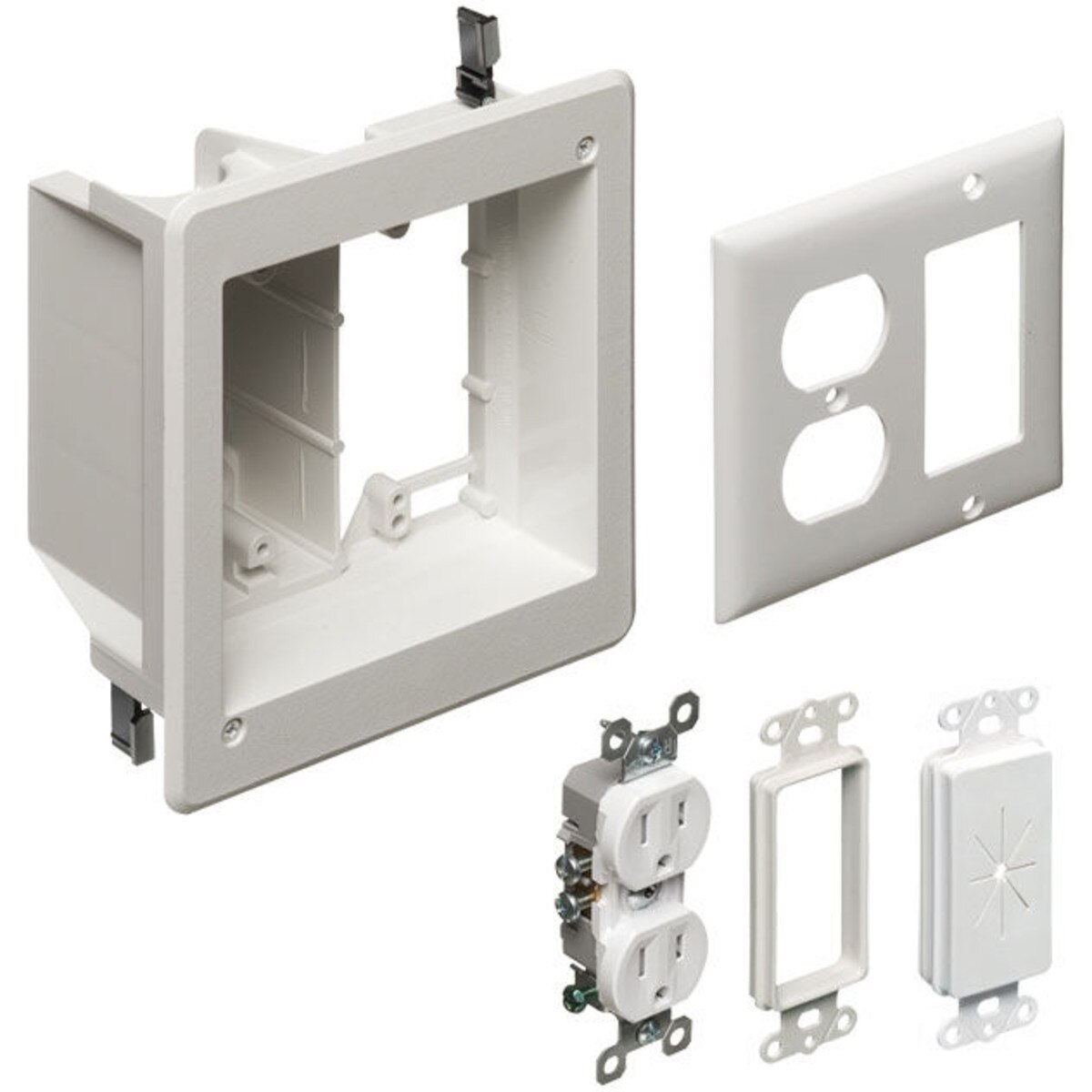 Arlington Industries TVBR505K 2-Gang Recessed Power and Low Voltage TV ...