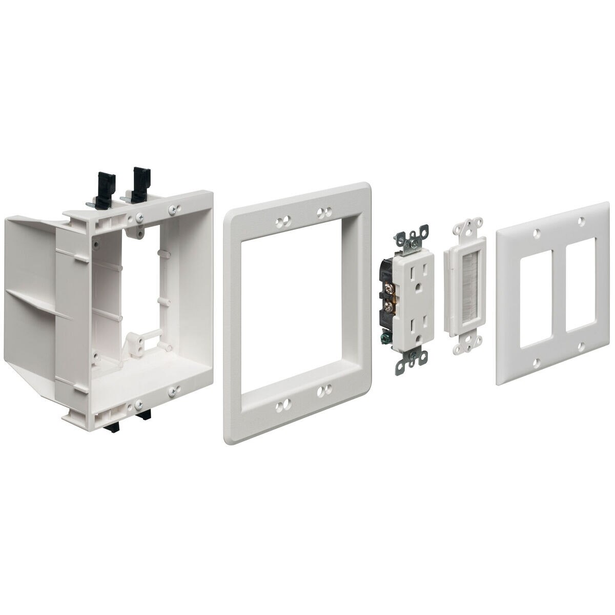 Arlington Industries TVBU505K 2-Gang Recessed Power and Low Voltage TV ...