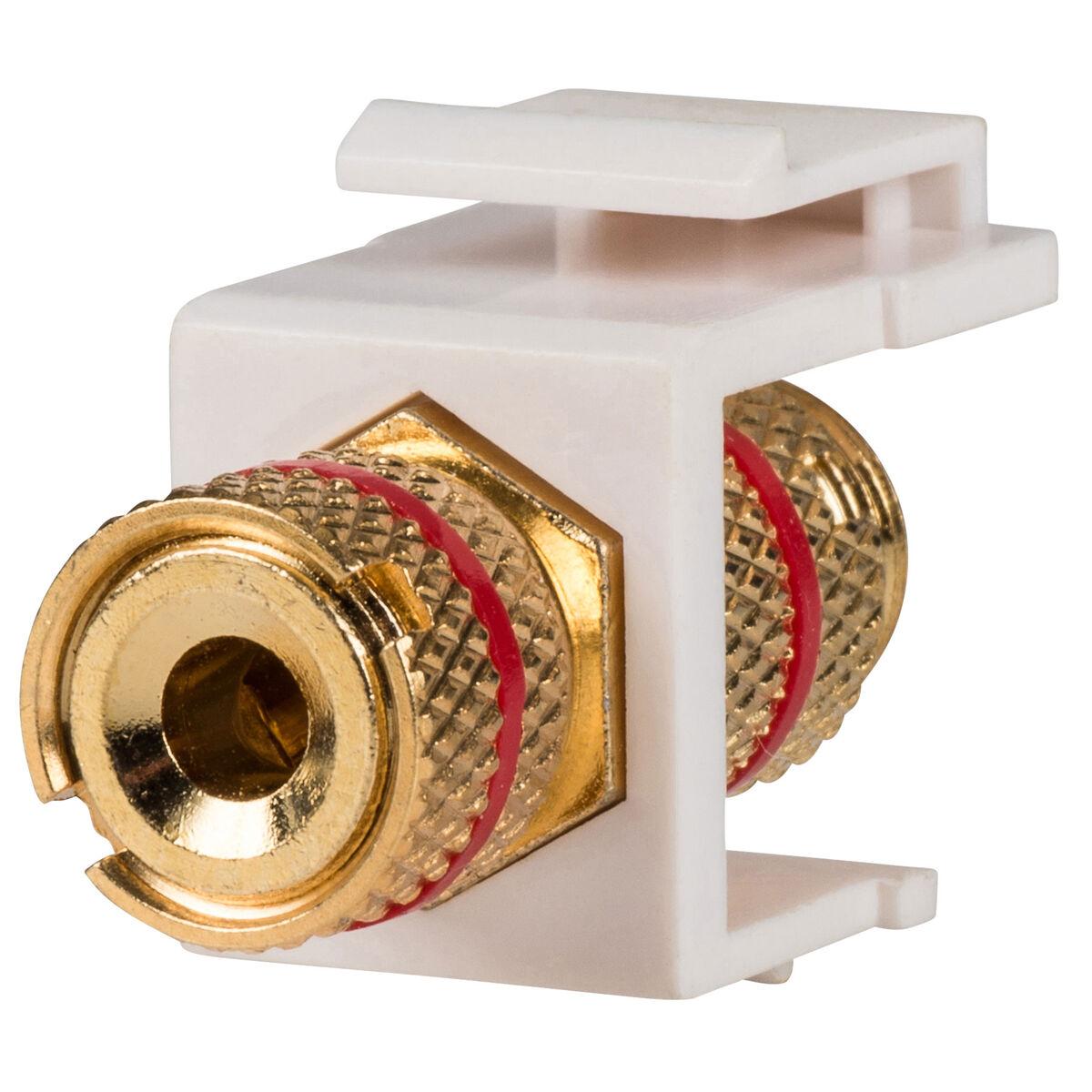 DataComm 20-3106-WH/BK Keystone Speaker Binding Post White with Black Bezel