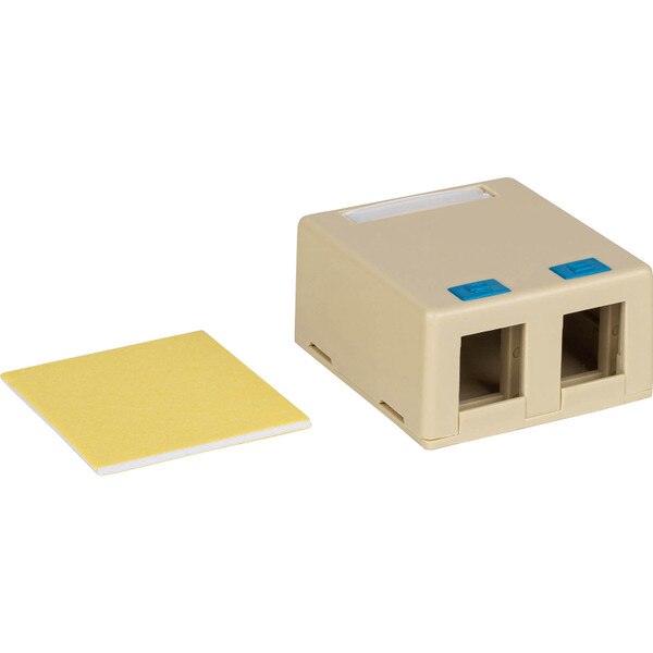 Datacomm 20-5321 2-Port Surface Mount Box for Keystone Modules Ivory